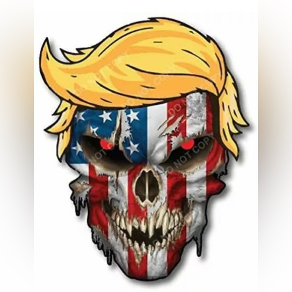 Other | Trump Skull Usa American Flag Decal Sticker Car Truck Window ...
